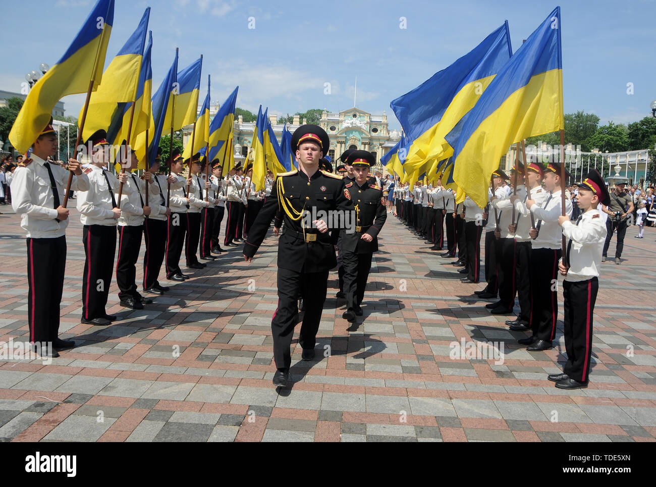 The cadets in a march during the ceremony. Holiday-graduation ceremony ...