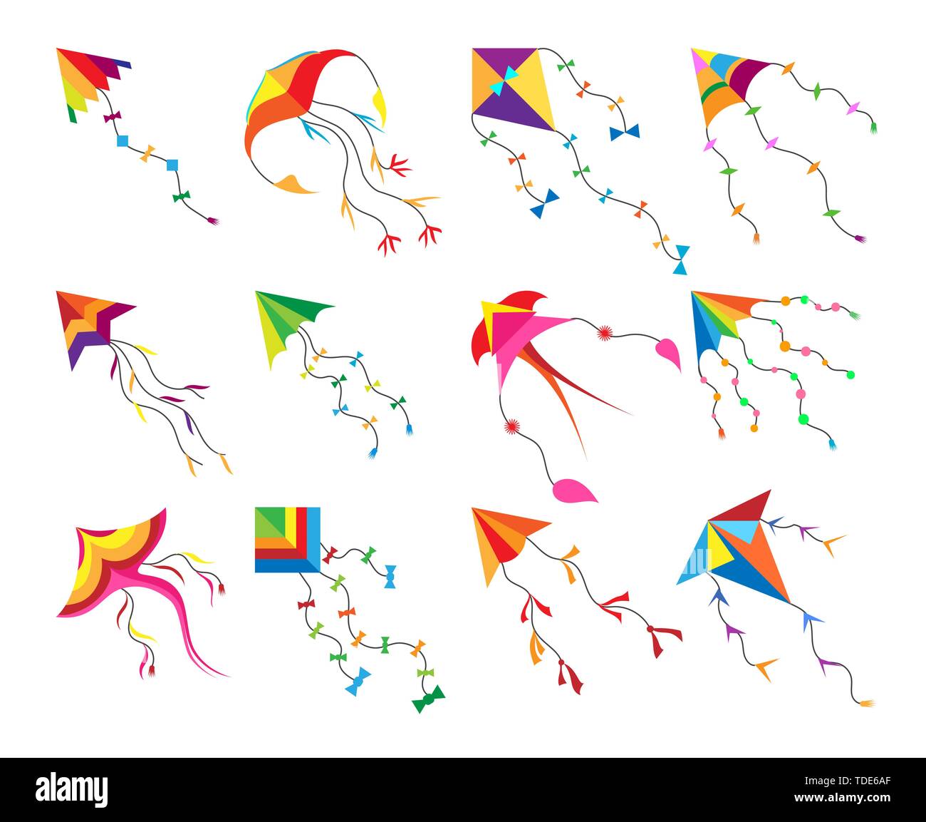 Game kites. Vector kite set isolated on white background, high art ...