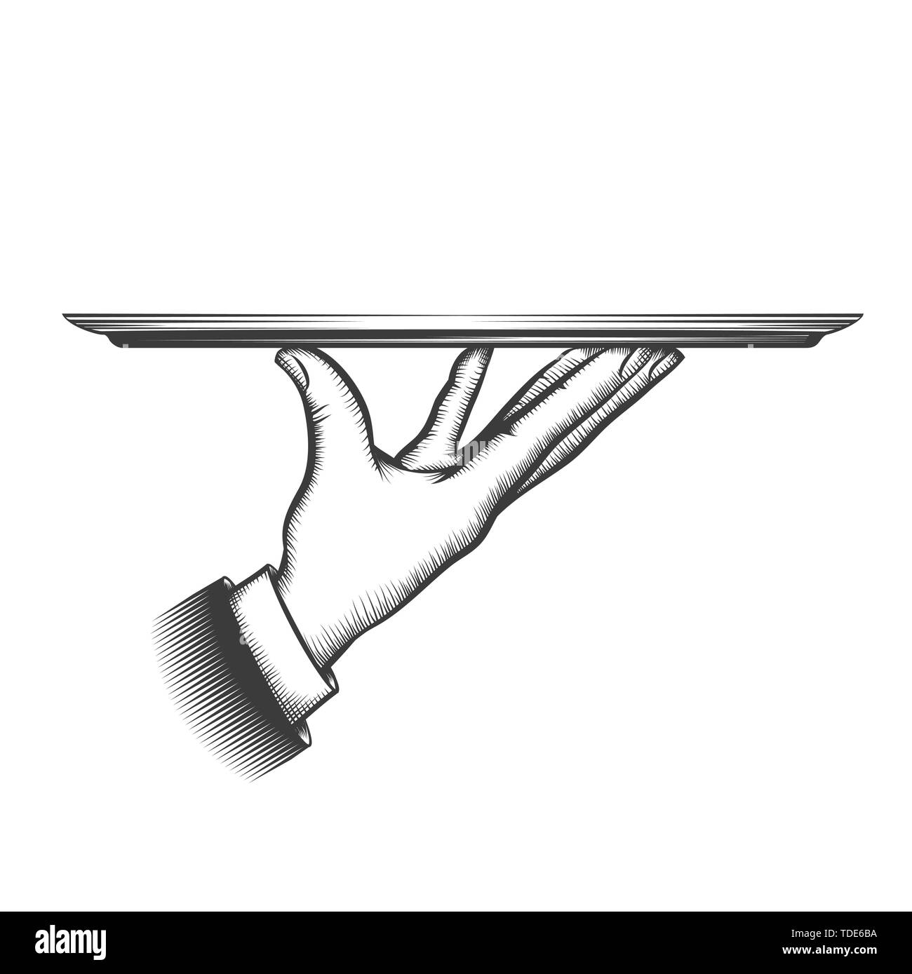 Butler serving tray Stock Vector Image & Art - Alamy
