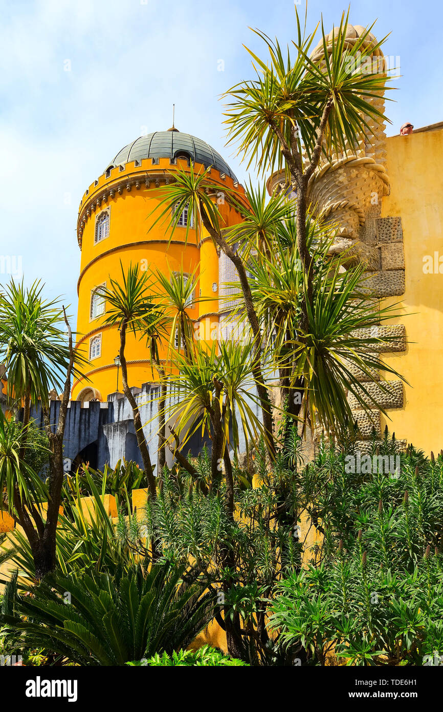 Sintra, Portugal, famous portuguese landmark, Pena Palace or Palacio da ...