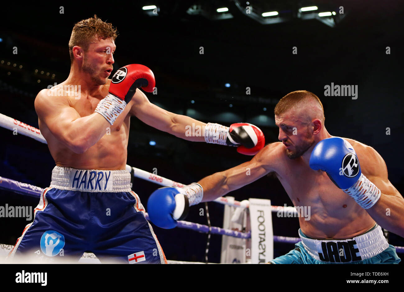 Kody Davies and Harry Matthews during the light heavyweight bout at the ...