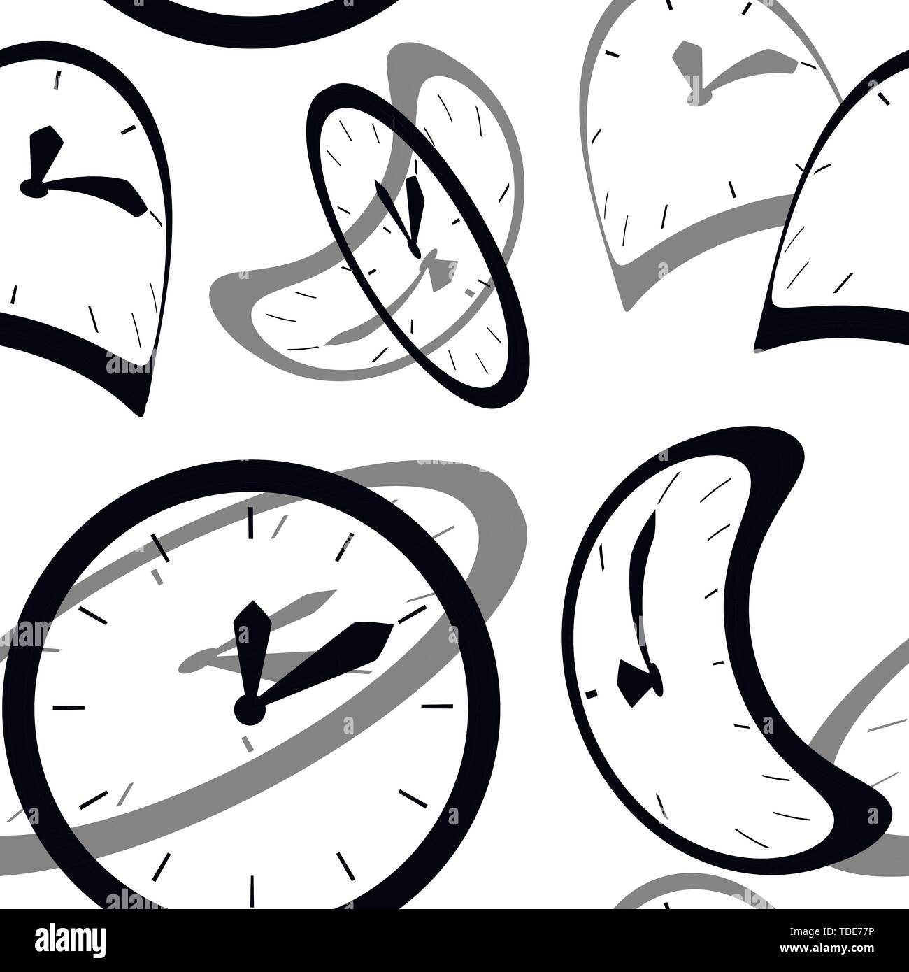 Distorted clock Stock Vector Images - Alamy