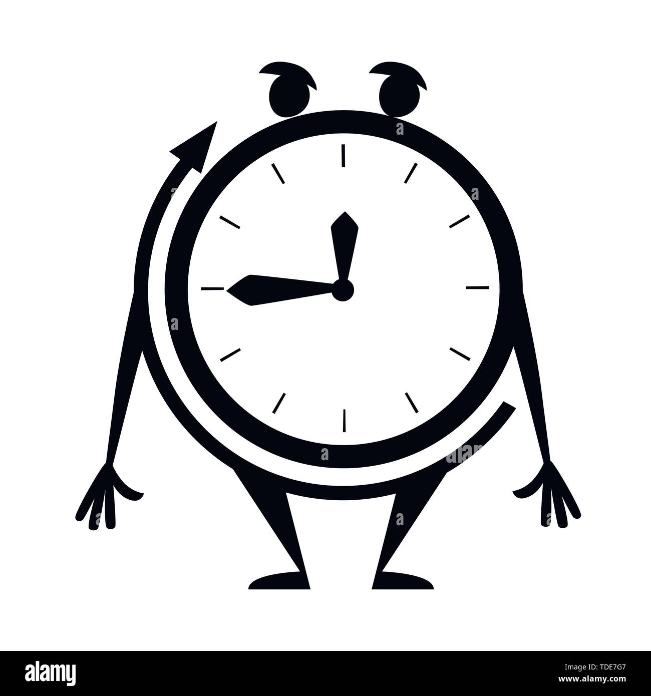 Clock face with deadline time. Red clock face ,3 minutes. Flat vector ...
