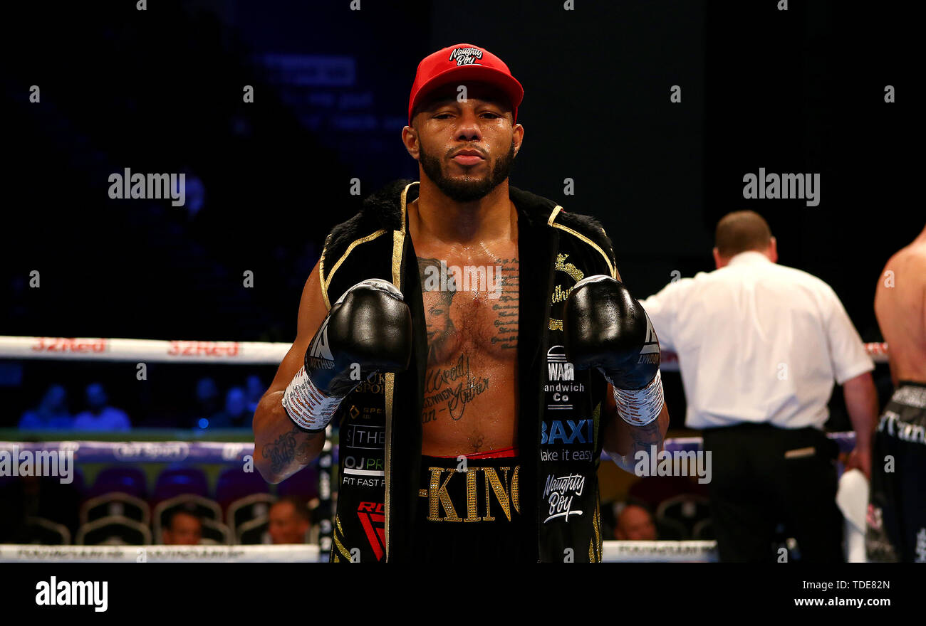 Lyndon Arthur celebrates his win against Andrzej Soldra during the ...