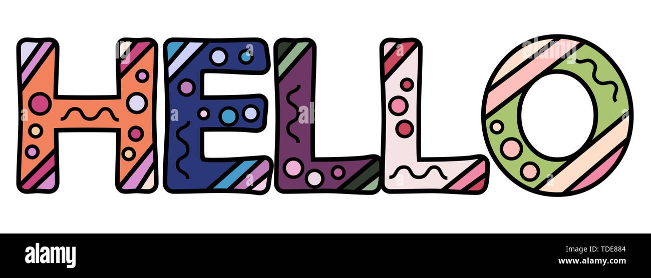 doodle typography poster with ornament. Cartoon cute card with ...