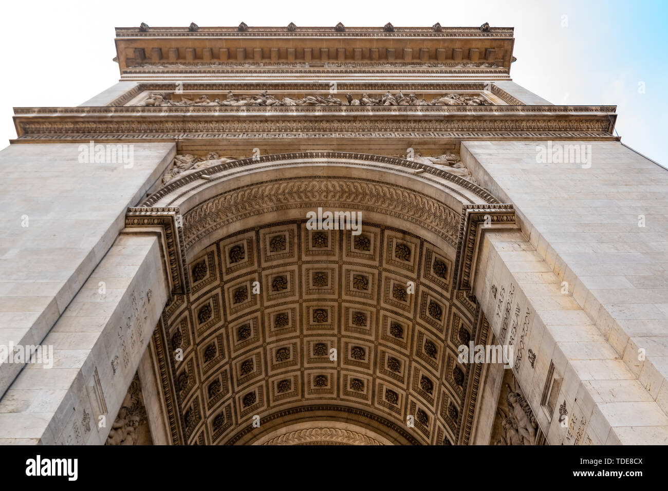 Architecture of the Arch of Triumph or Arc de Triomphe, Champs-Elysees ...
