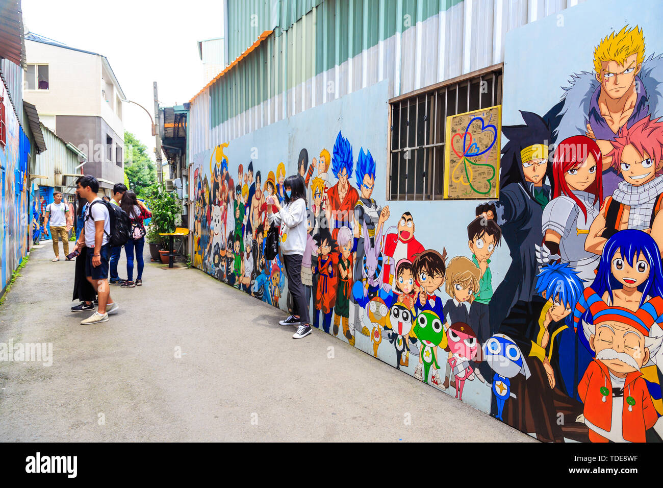 Anime Painted Lane, Taichung City, Taiwan Stock Photo - Alamy