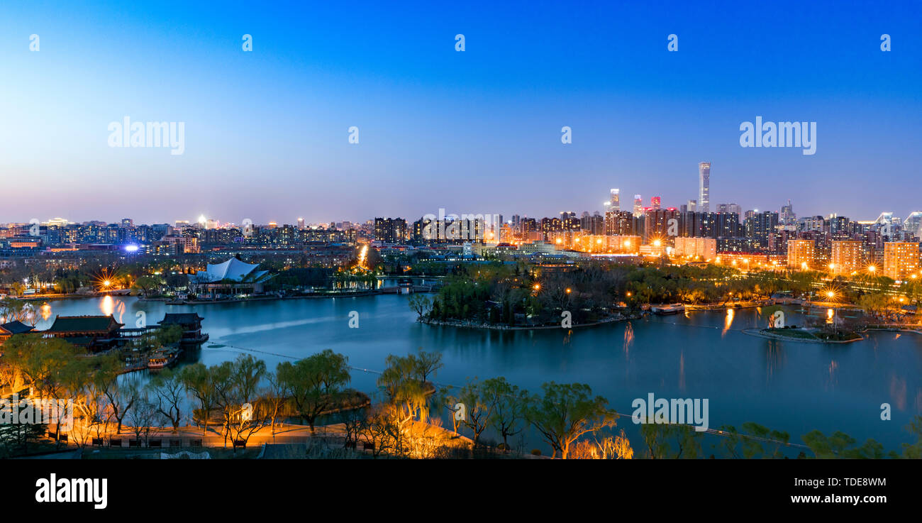 Night view of Longtan Lake Park, Beijing, China Stock Photo - Alamy