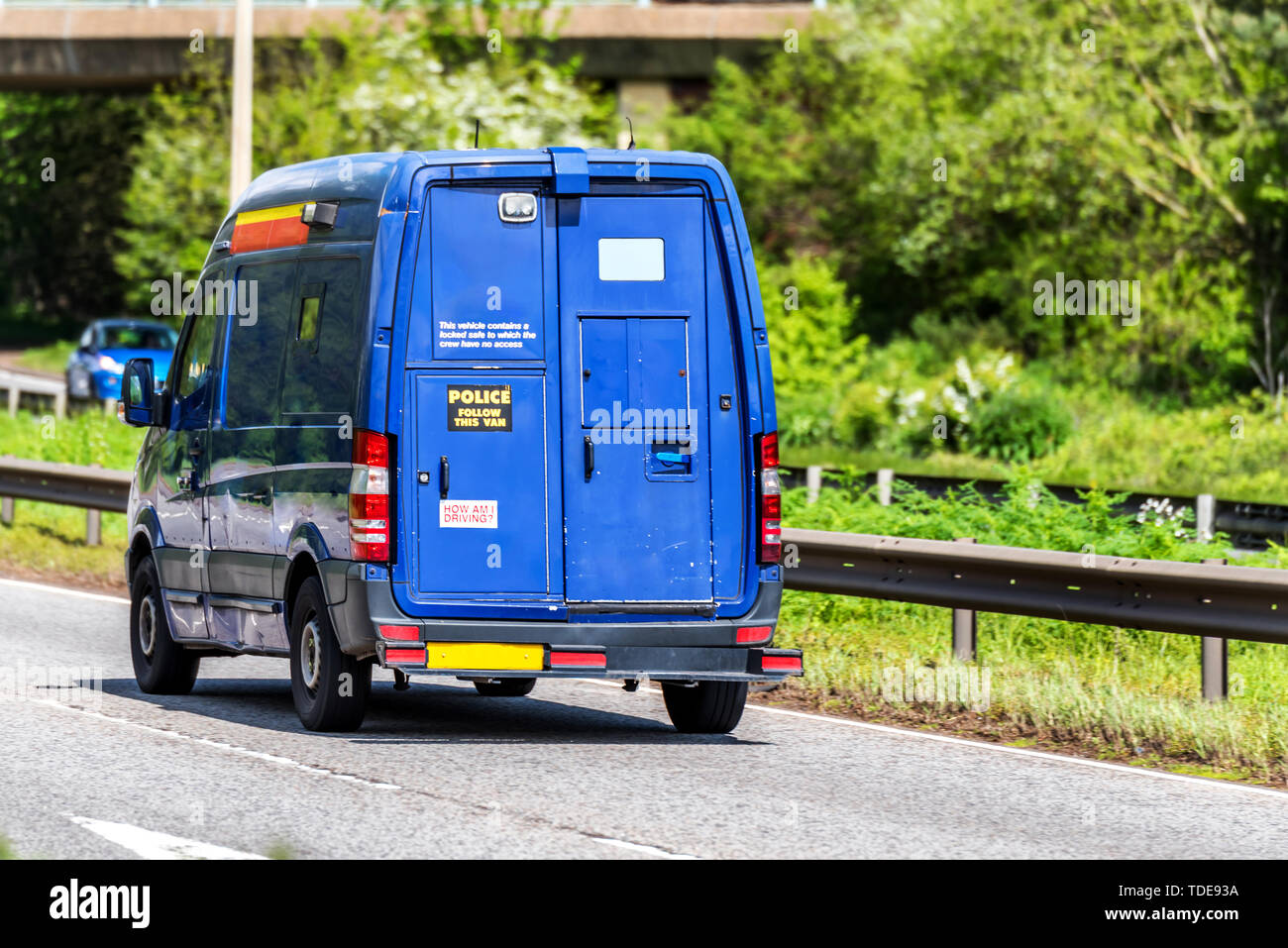 cash delivery security van on uk motorway in fast motion Stock Photo ...