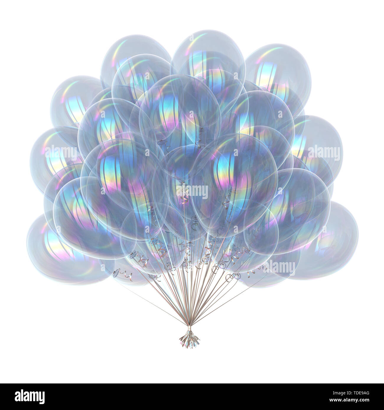 Party balloons birthday decoration white, helium balloon bunch glossy ...