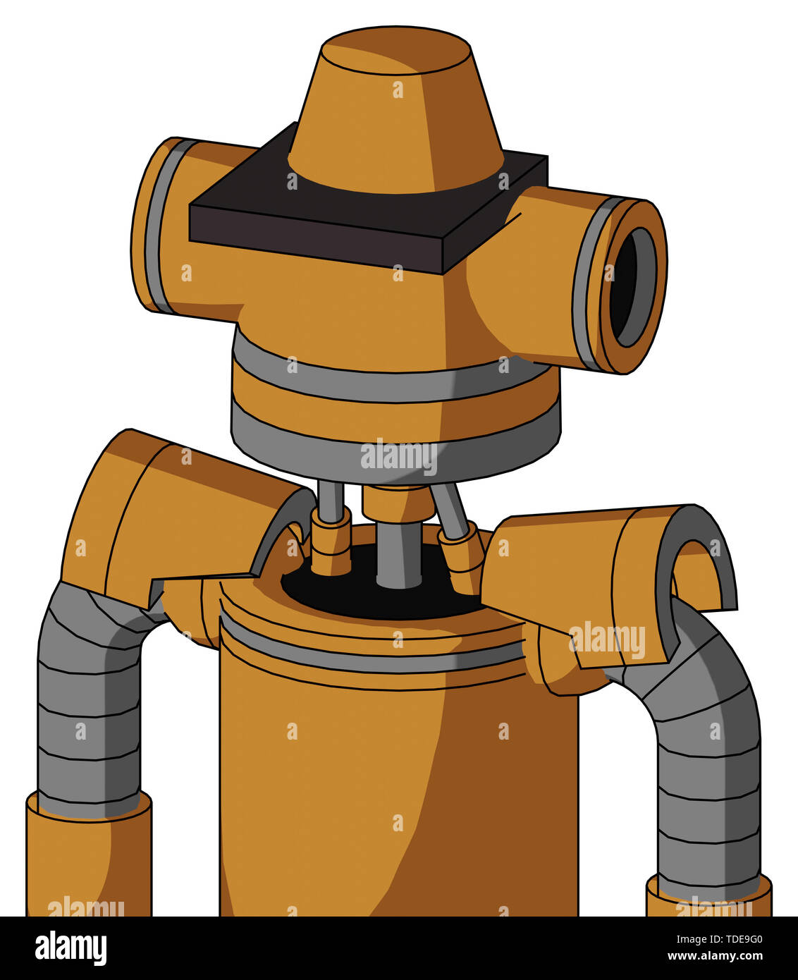 Portrait style peach droid with cone head and black visor cyclops Stock ...