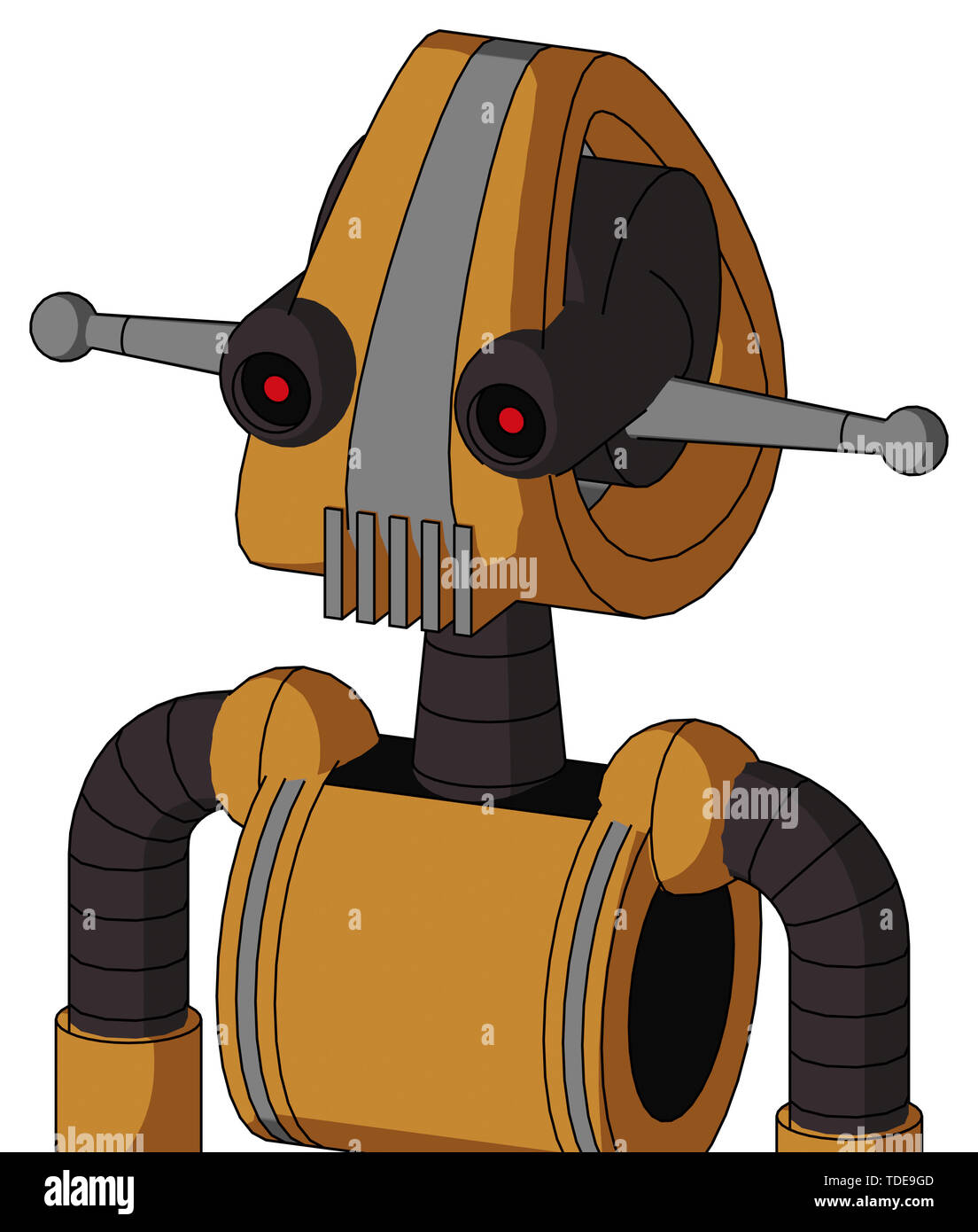 Portrait style peach droid with droid head and vent mouth and black ...