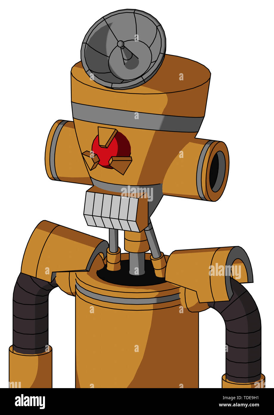 Portrait style peach droid with vase head and teeth mouth and angry ...