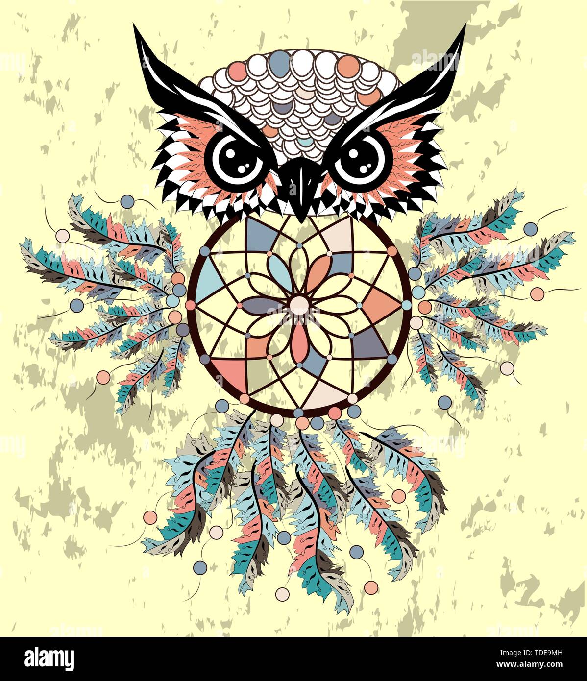 Owl Dreamcatcher Drawing