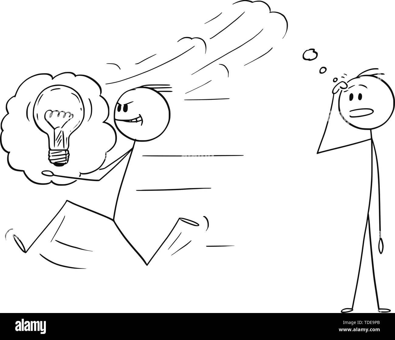 Vector cartoon stick figure drawing conceptual illustration of ...