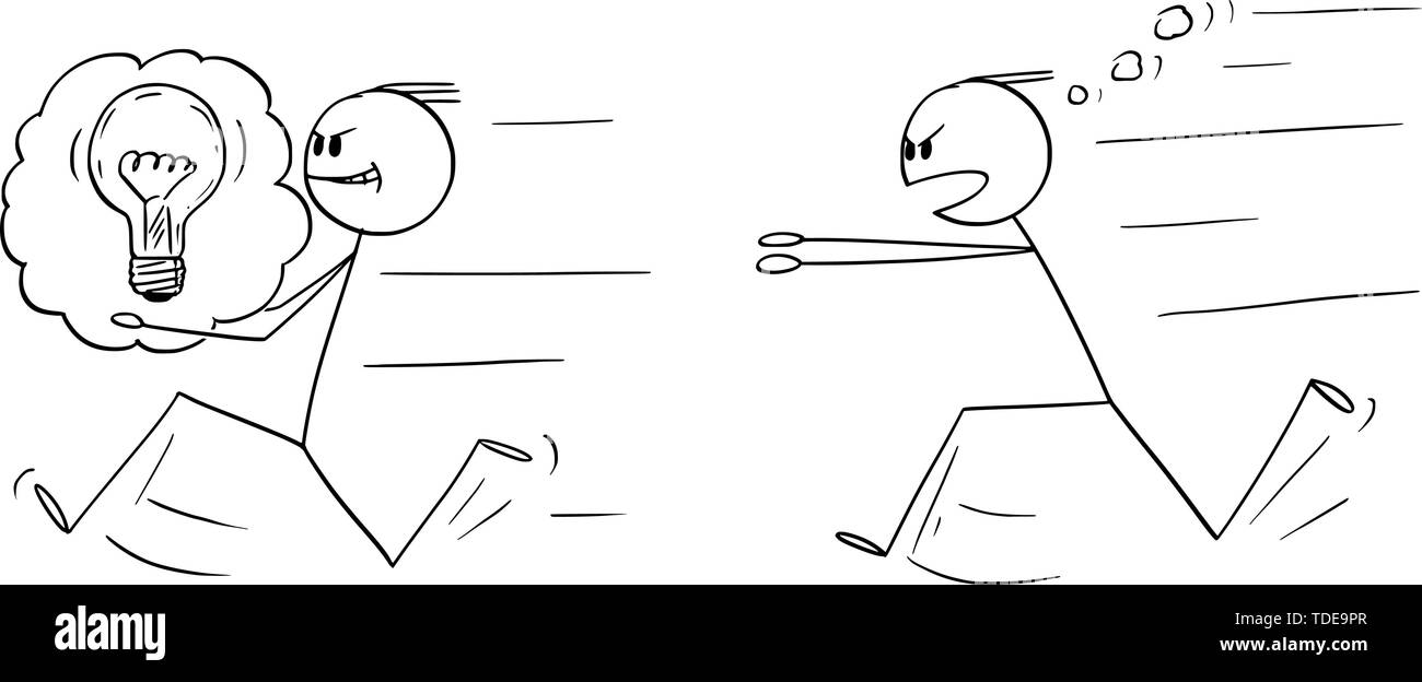 Vector cartoon stick figure drawing conceptual illustration of ...