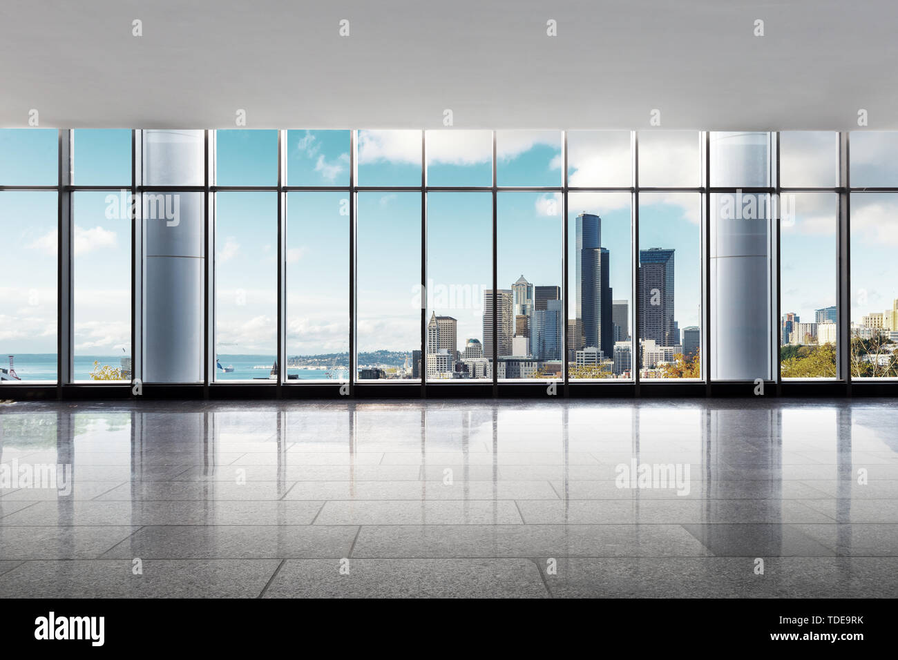 Reflection buildings with glass Stock Photo - Alamy