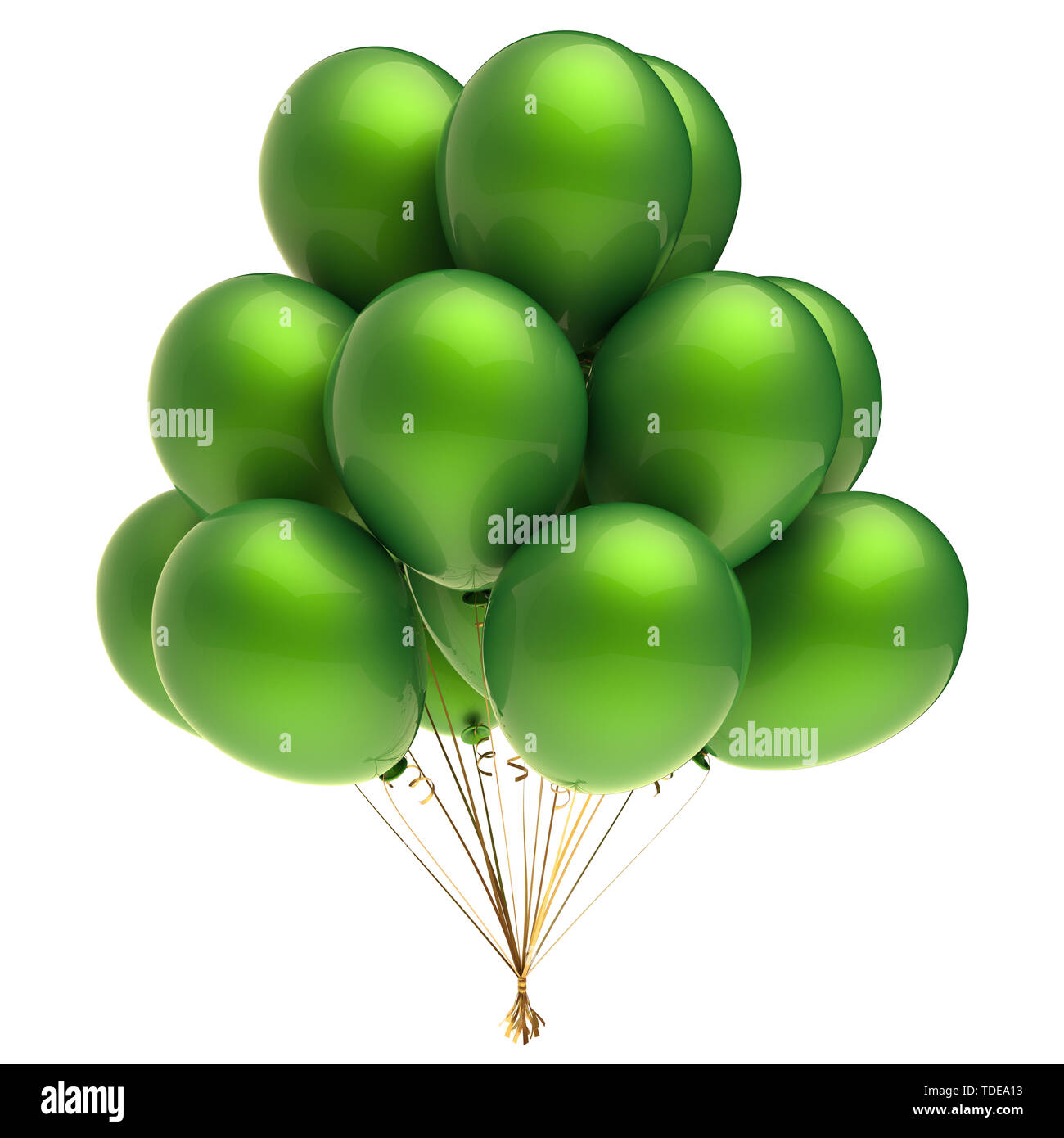 Helium balloon bunch colorful green. Happy birthday party balloons ...
