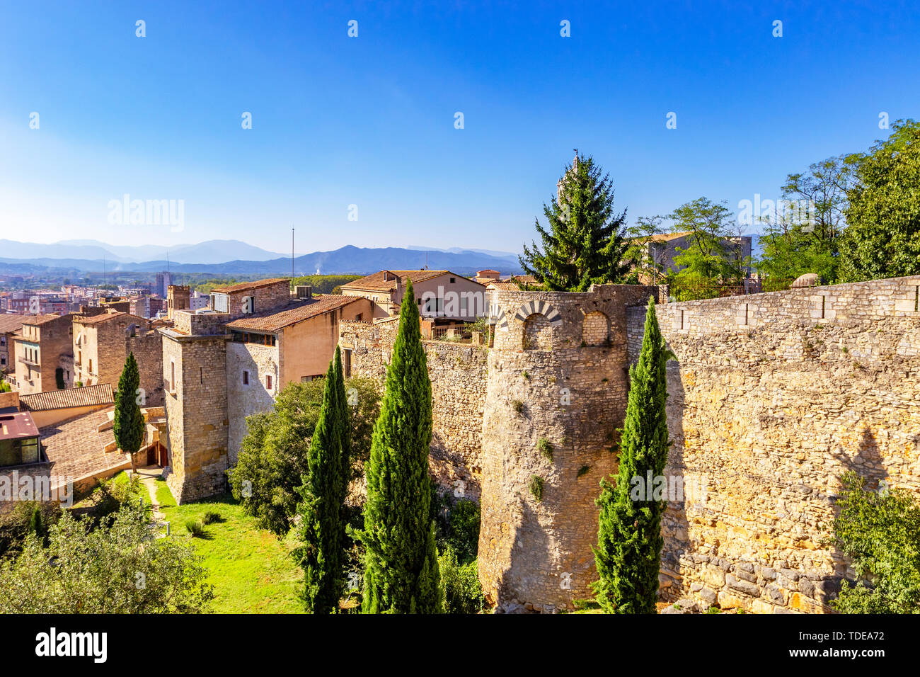 Girona City Walls, venerable 9th-century city walls with walkways ...