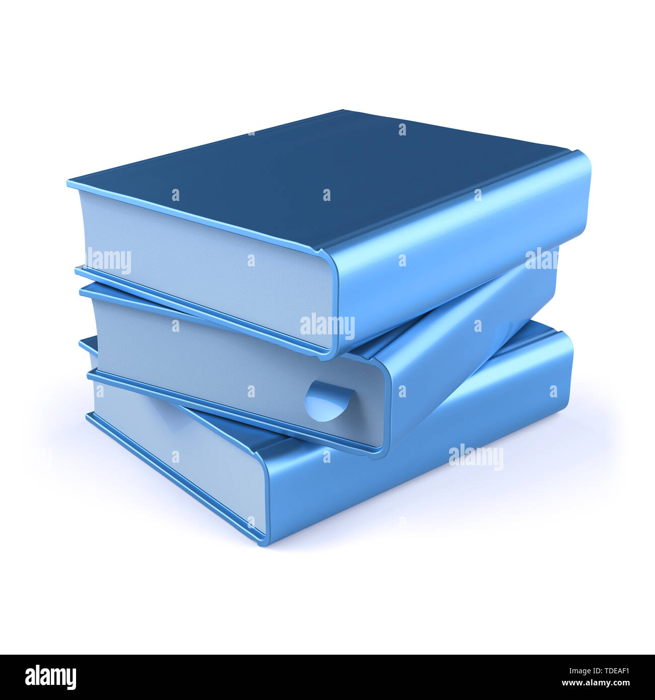 Books blue three, stack of book, blank covers textbook, bookmark. Back ...