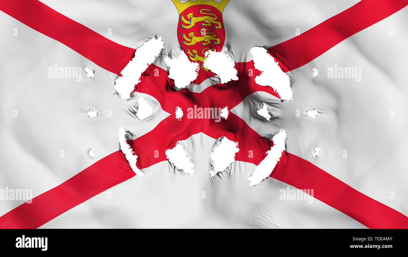 Jersey flag with a small holes Stock Photo - Alamy