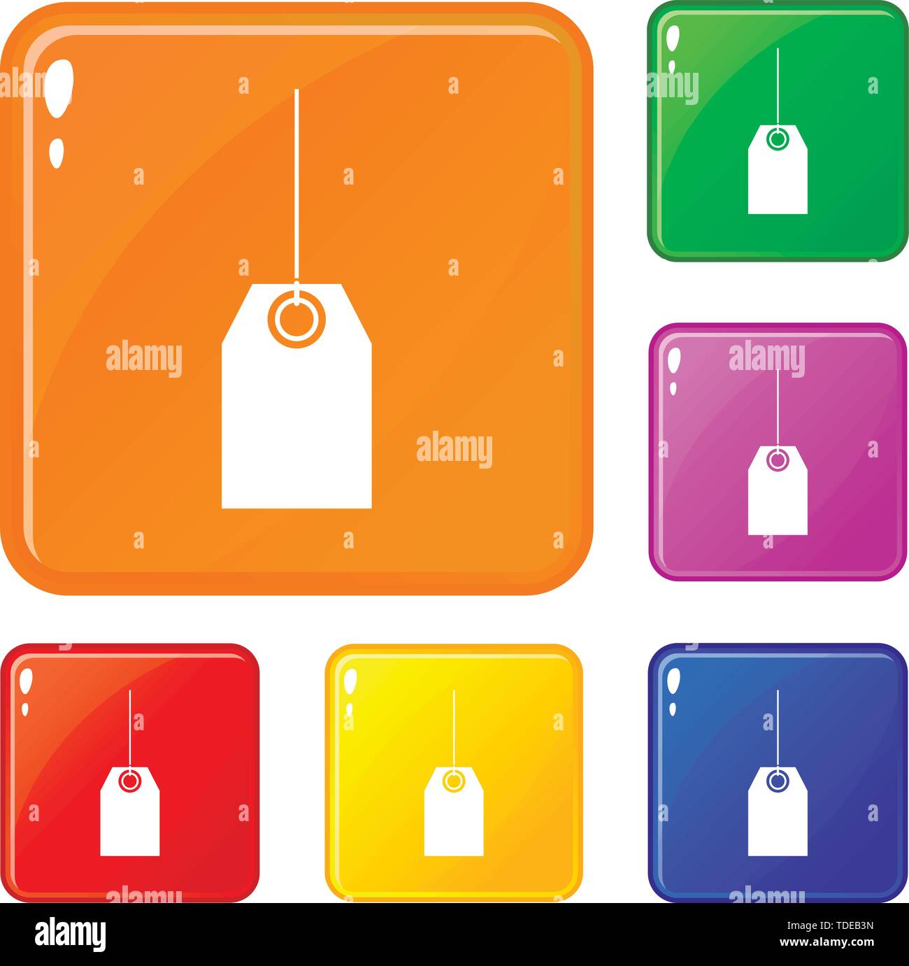 Blank black tag icons set vector color Stock Vector Image & Art - Alamy