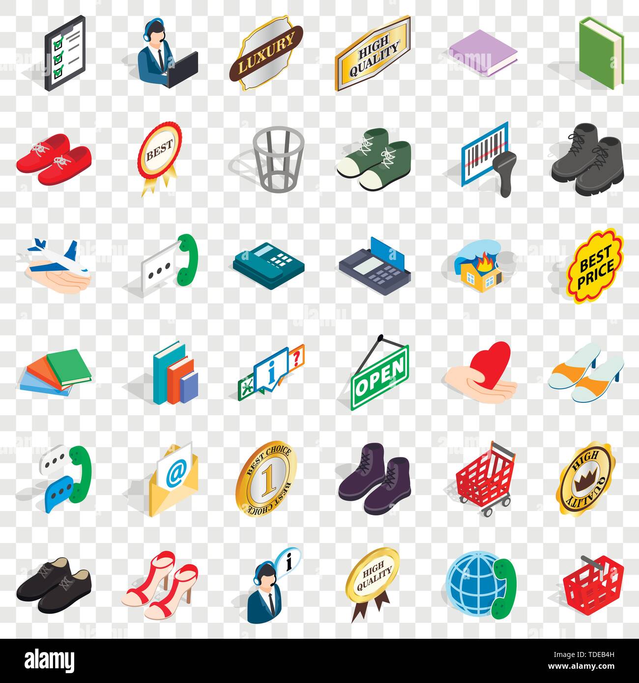 Shopping icons set, isometric style Stock Vector Image & Art - Alamy