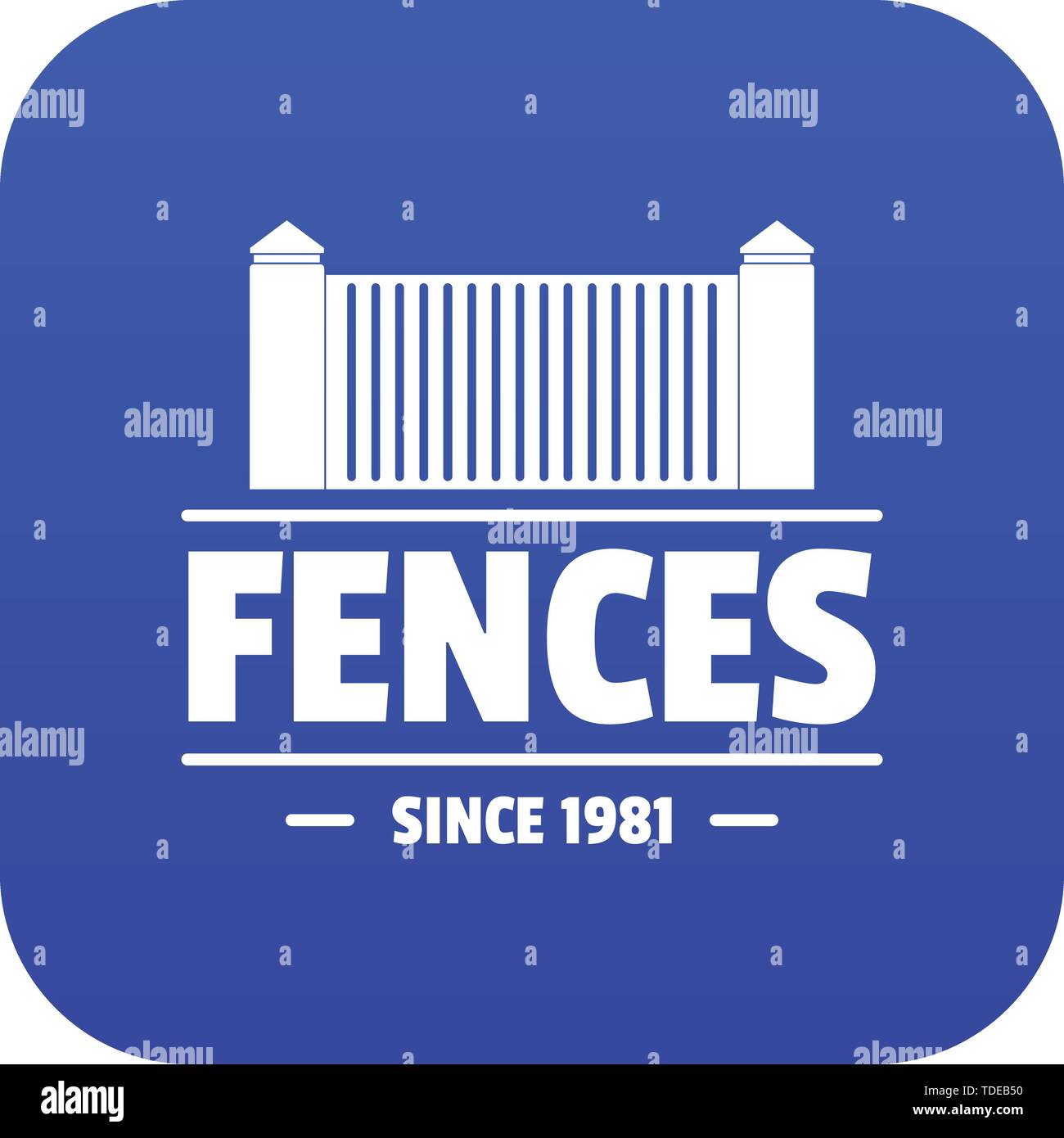 Fence architecture icon blue vector Stock Vector Image & Art - Alamy