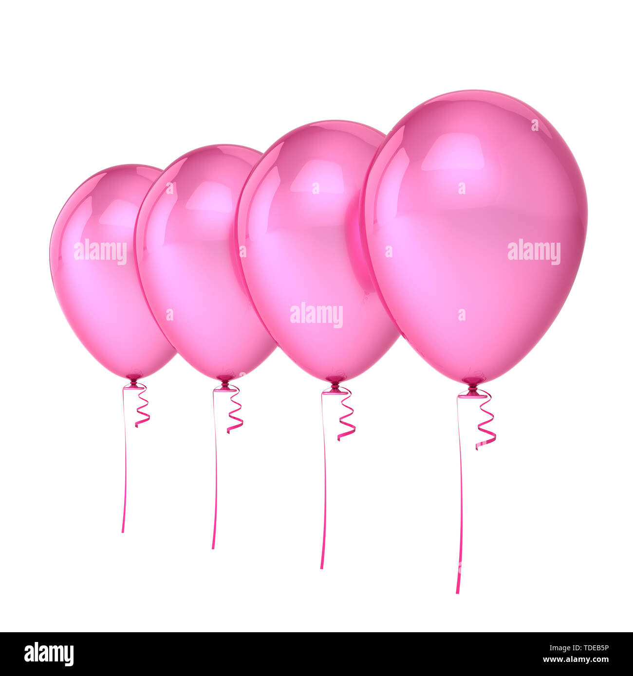 Balloons 4 pink party birthday decoration, four helium balloon row ...