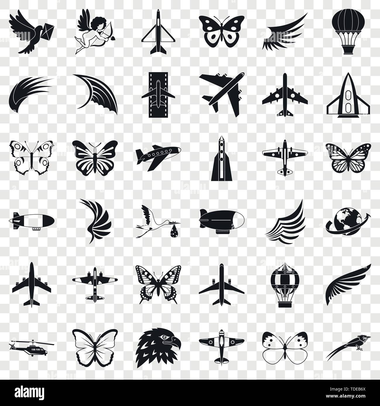 Aerospace icons set, simle style Stock Vector Image & Art - Alamy