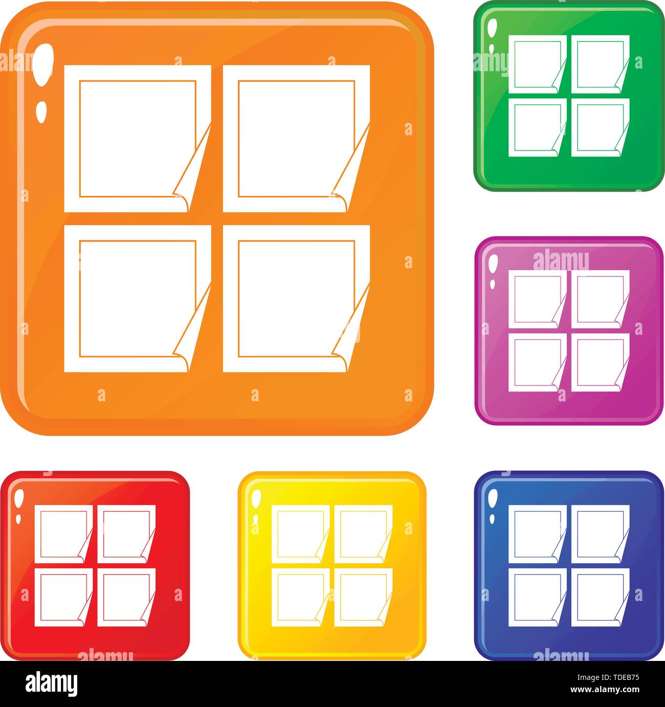 Black stickers icons set vector color Stock Vector Image & Art - Alamy