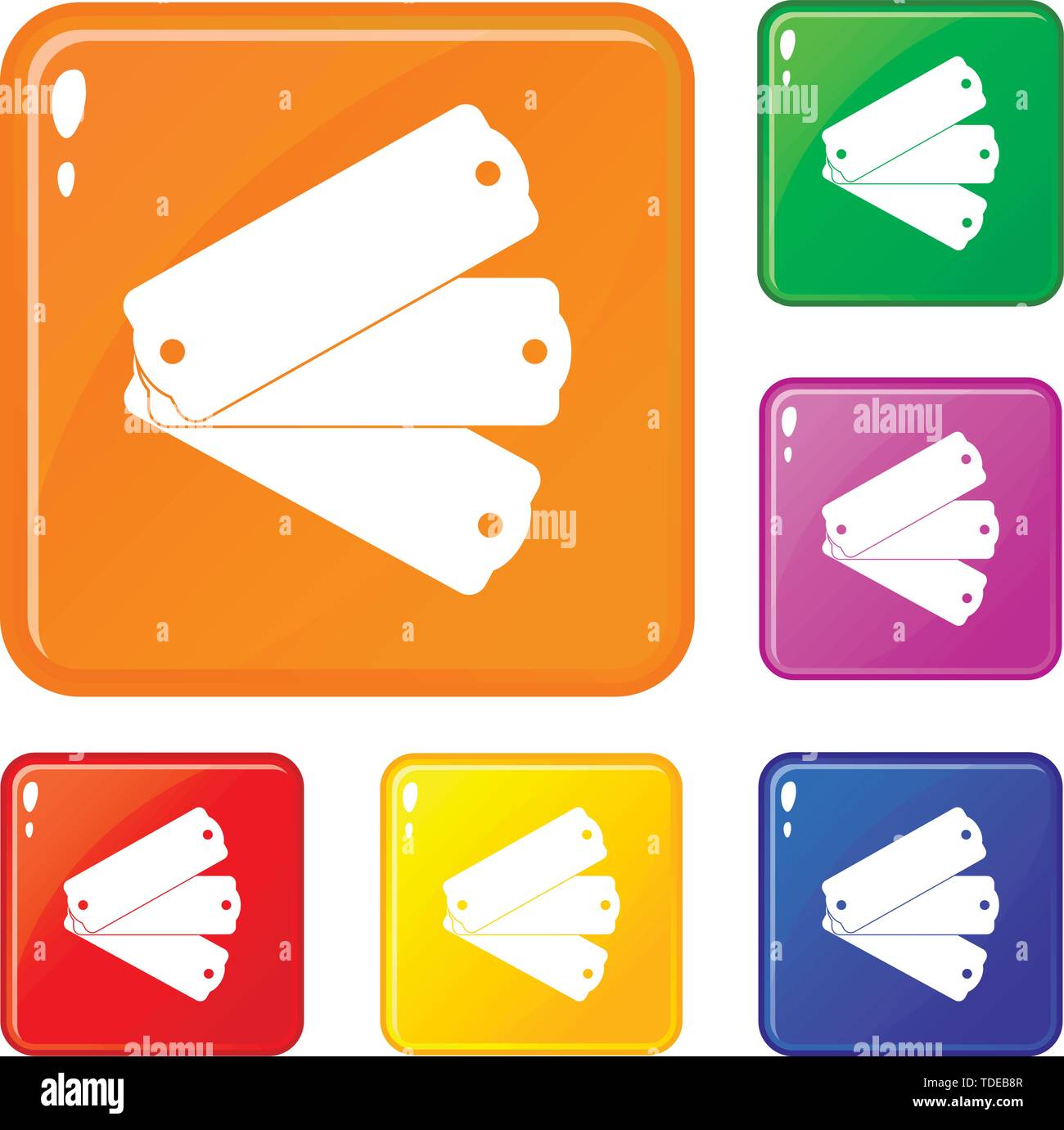 Three tags icons set vector color Stock Vector Image & Art - Alamy