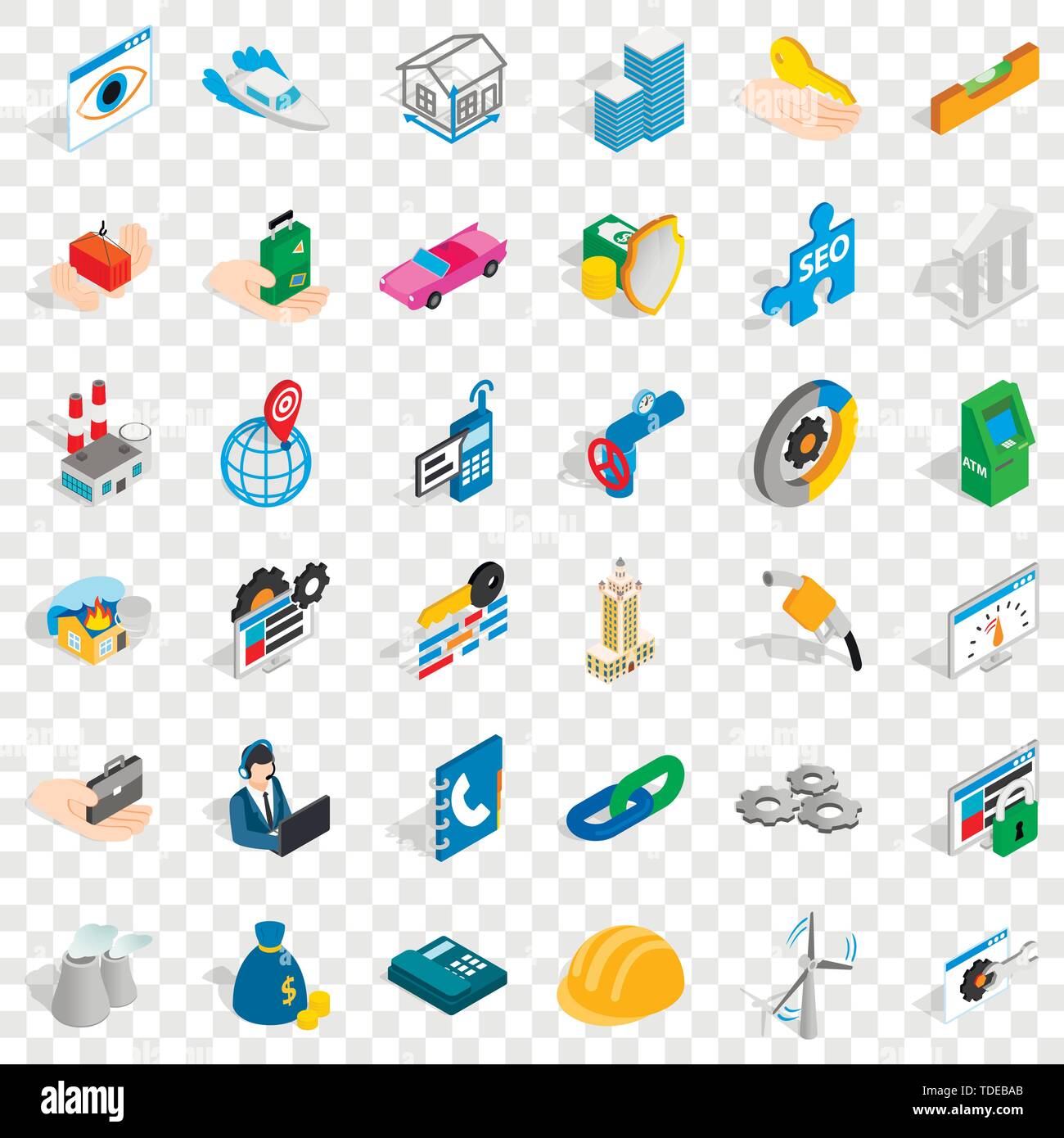 Gear icons set, isometric style Stock Vector Image & Art - Alamy