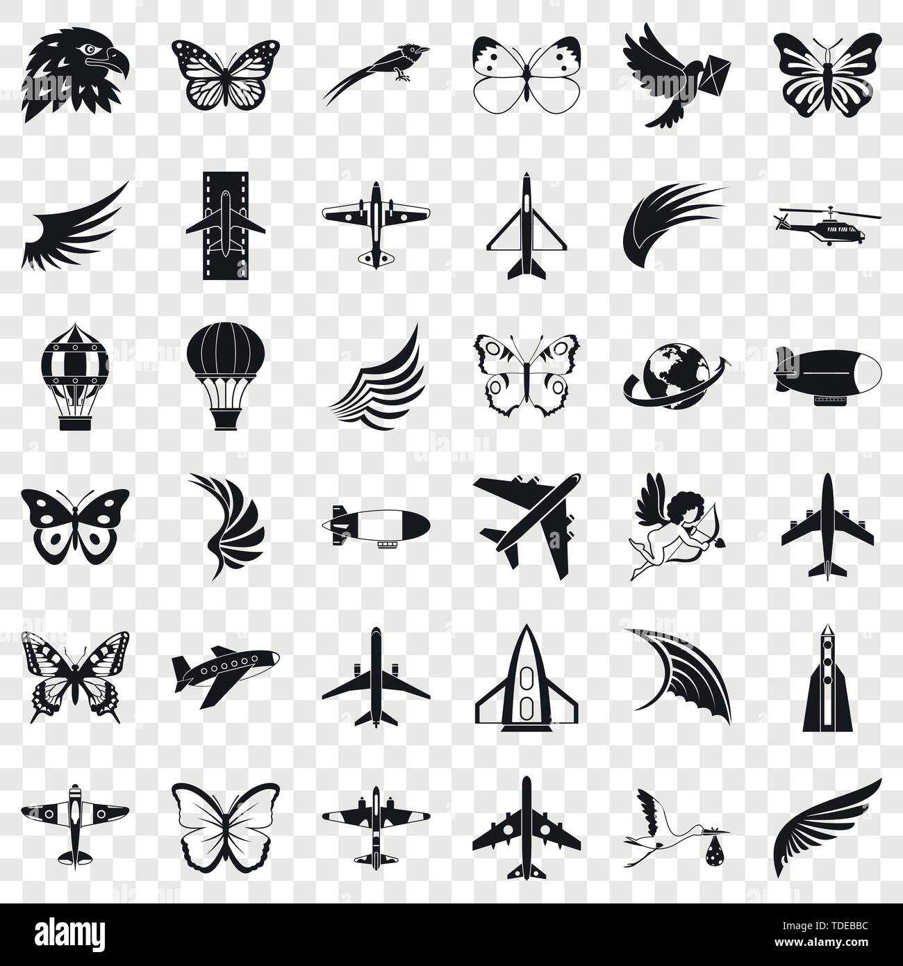 Transport icons set, simle style Stock Vector Image & Art - Alamy