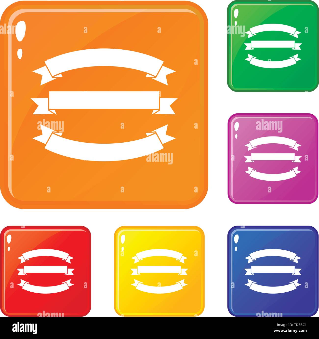 Ribbons icons set vector color Stock Vector Image & Art - Alamy