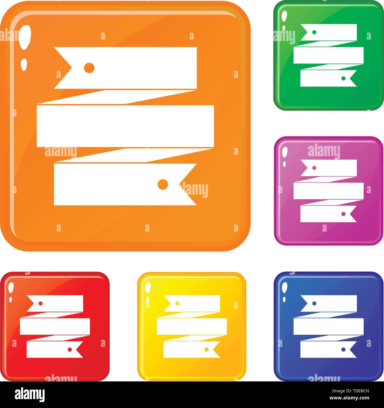 Ribbon banner icons set vector color Stock Vector Image & Art - Alamy