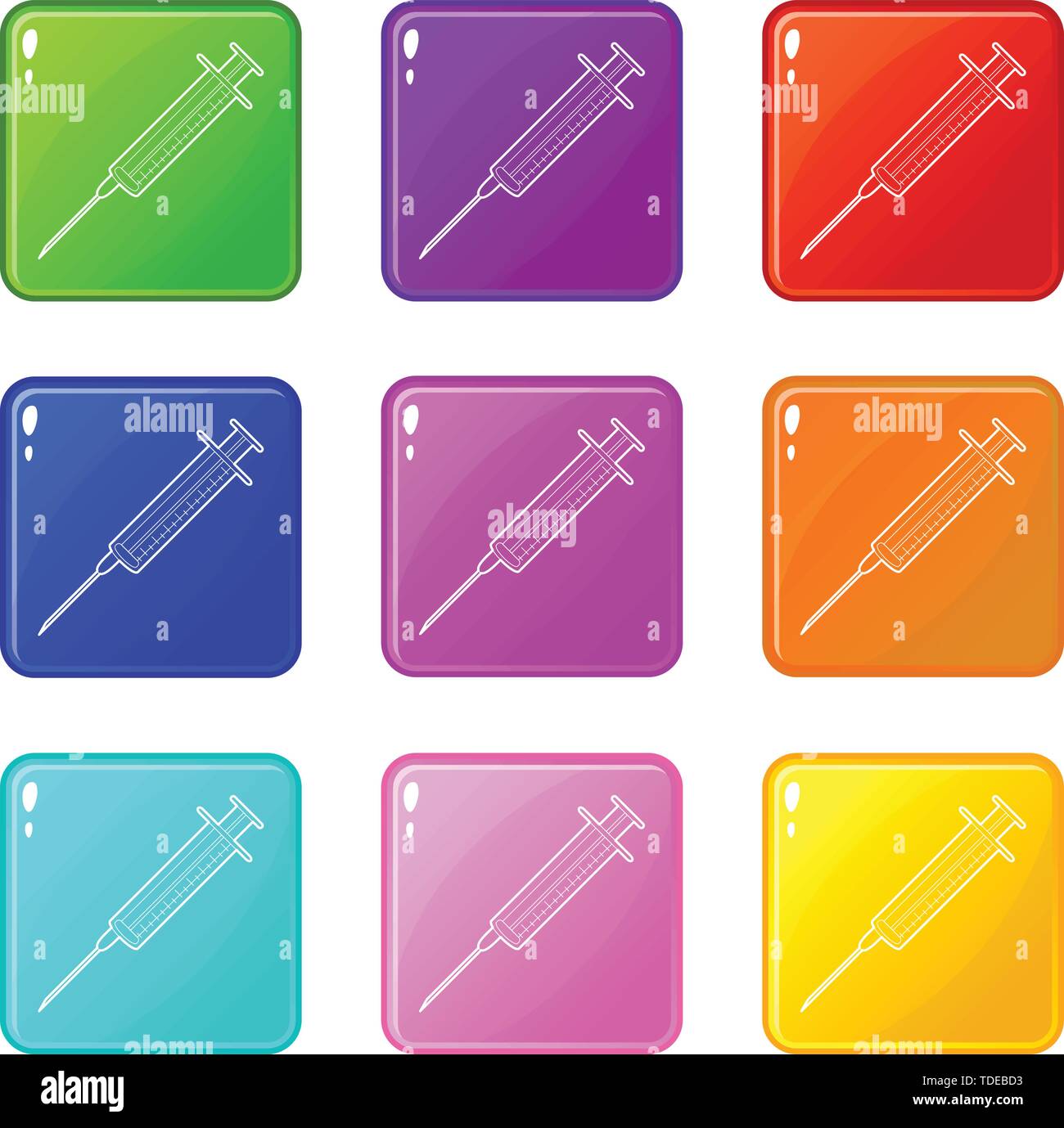 Syringe icons set 9 color collection Stock Vector Image & Art - Alamy