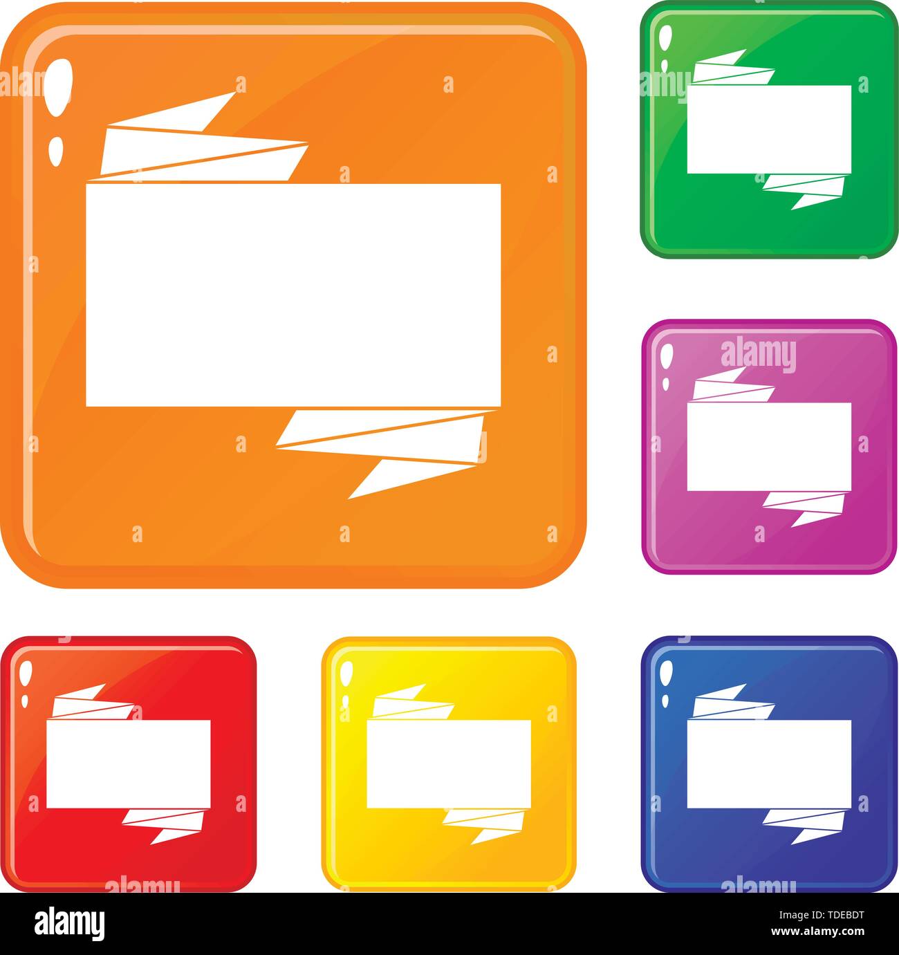 Black banner icons set vector color Stock Vector Image & Art - Alamy