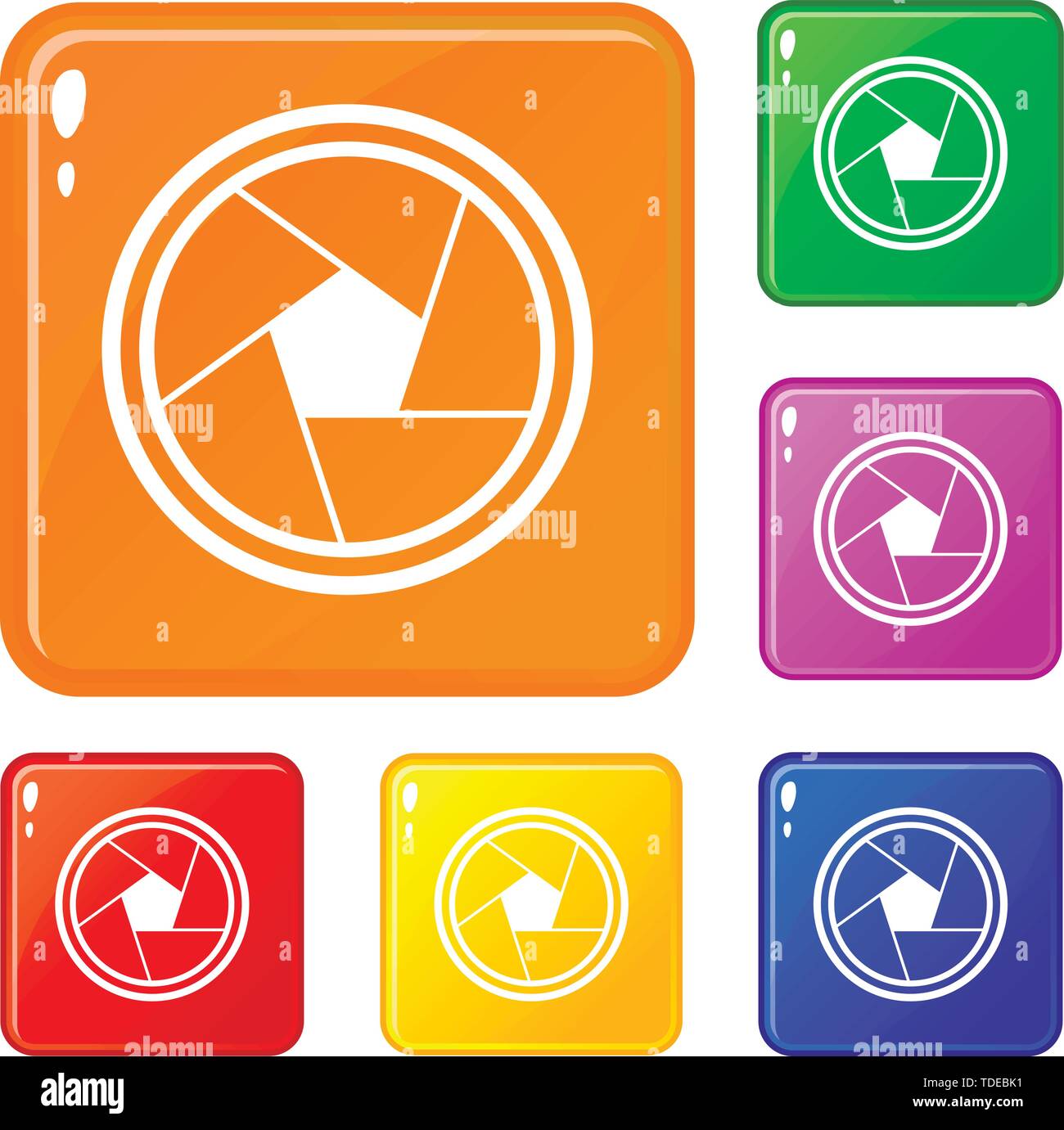 Photo objective icons set vector color Stock Vector Image & Art - Alamy