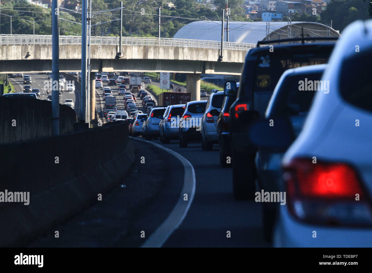 Salvador, Brazil. 14th June, 2019. BR 324 moved during day of general ...