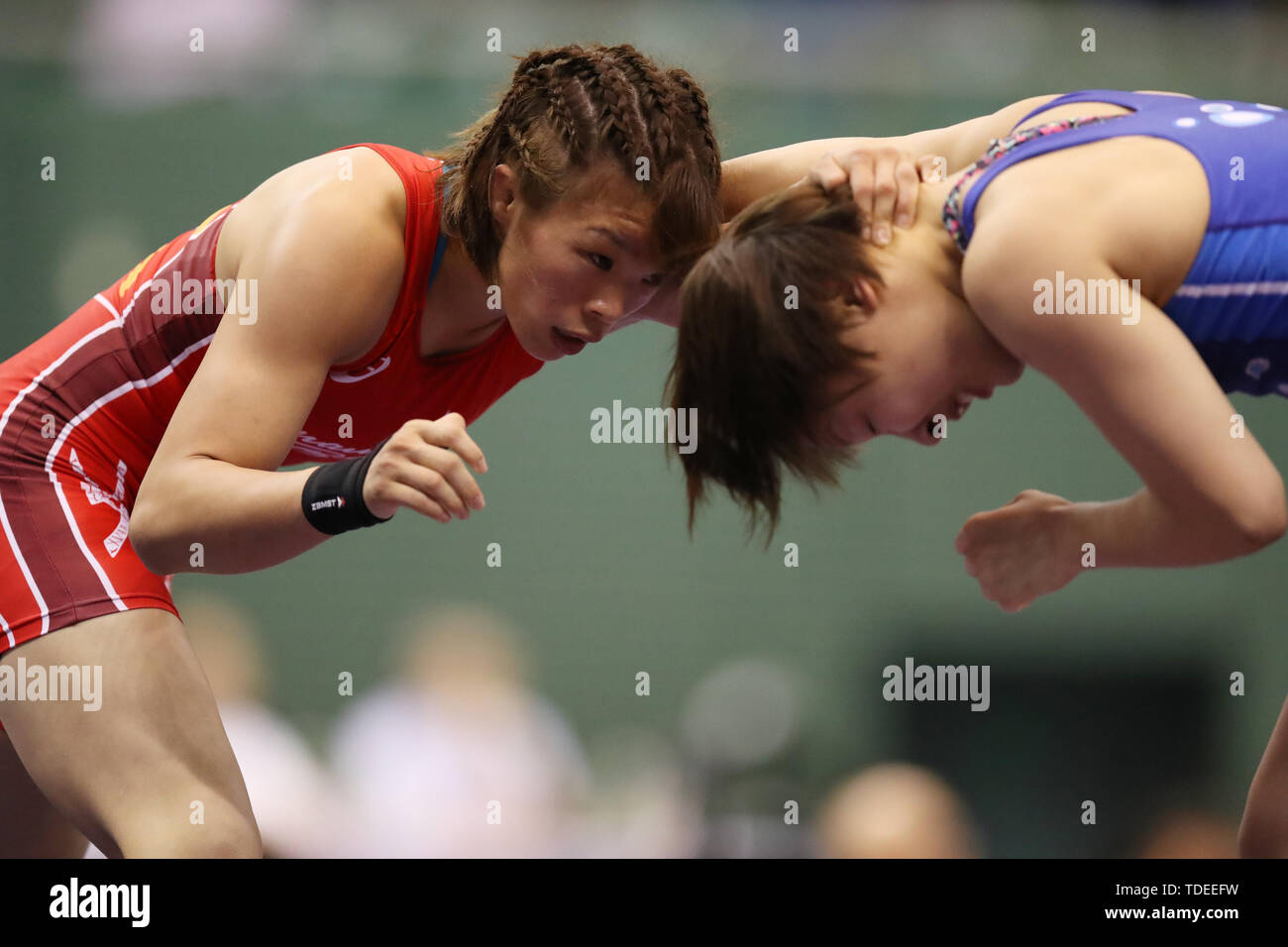 Komazawa Olympic Park Gymnasium, Tokyo, Japan. 15th June, 2018. (L to R ...