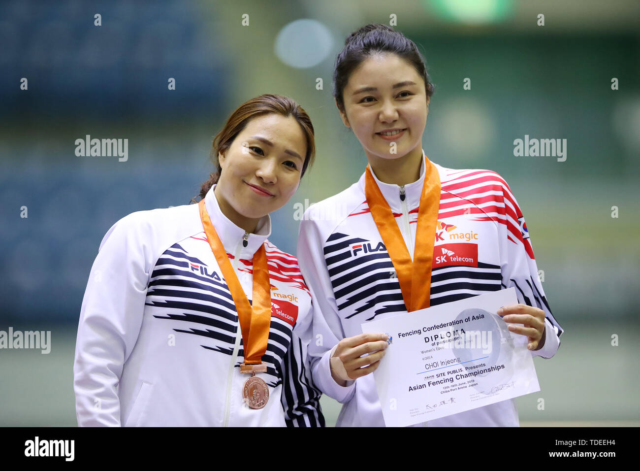 Chiba Port Arena, Chiba, Japan. 14th June, 2019. (L-R) Kang Young Mi ...