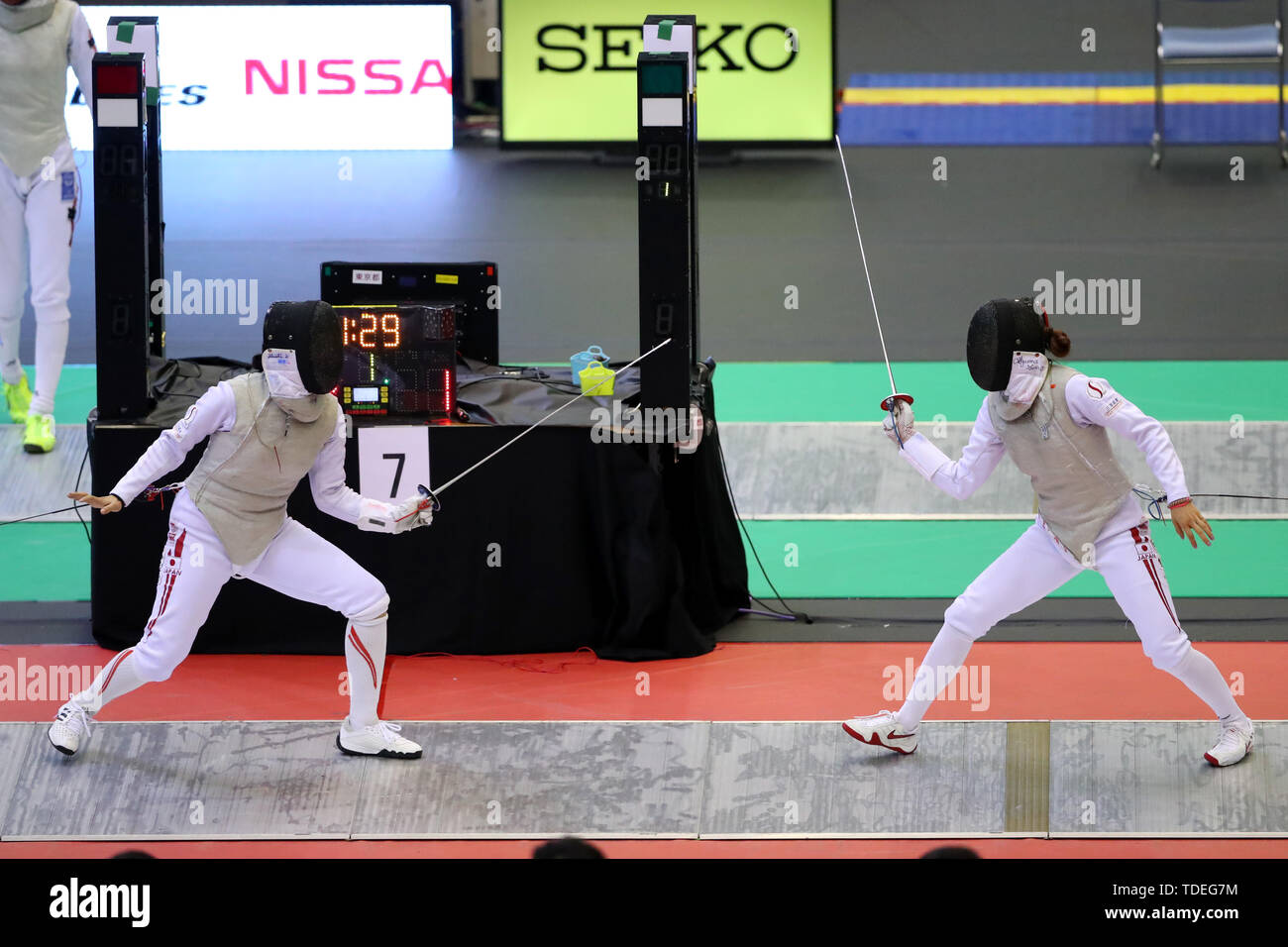 (L-R) Komaki Kikuchi, Sera Azuma, JUNE 15, 2019 - Fencing : 2019 Asian ...