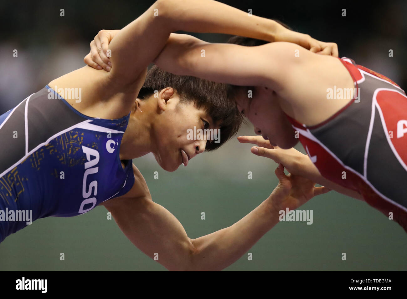 Komazawa Olympic Park Gymnasium, Tokyo, Japan. 15th June, 2019. (L to R ...