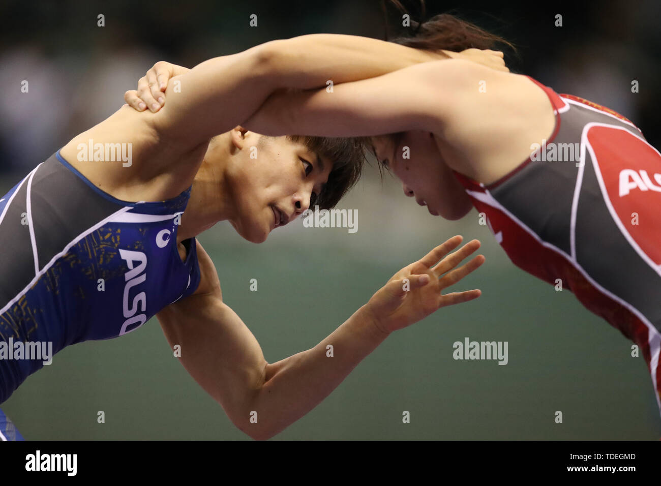 Komazawa Olympic Park Gymnasium, Tokyo, Japan. 15th June, 2019. (L to R ...
