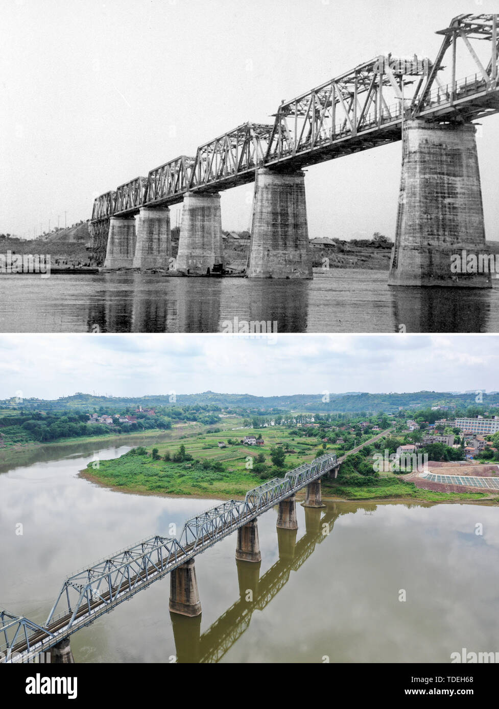 1950 bridge construction hi-res stock photography and images - Alamy