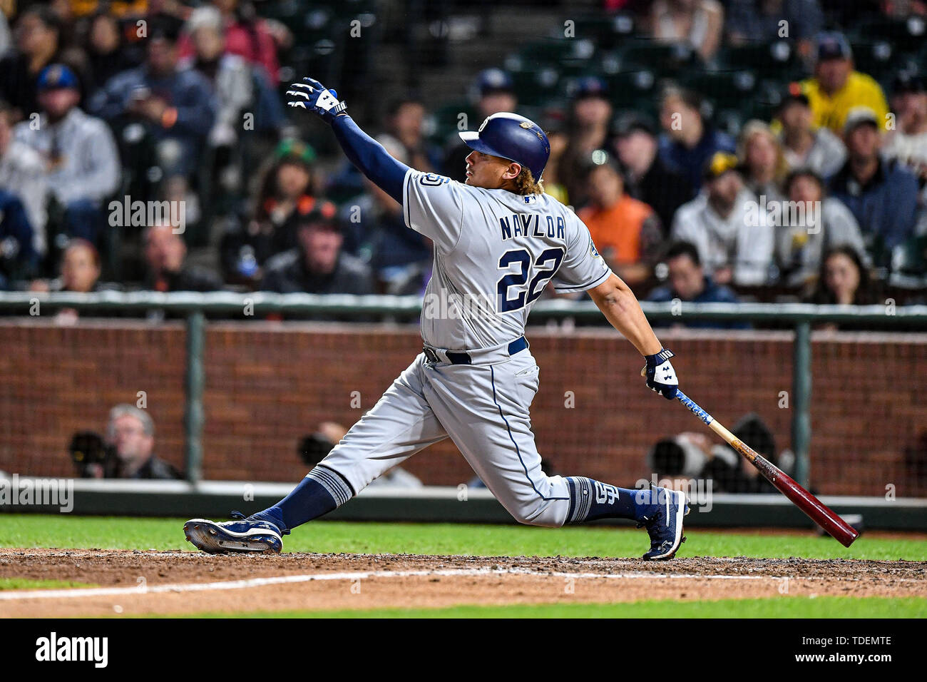 San Francisco, California, USA. 12th June, 2019. San Diego Padres left ...