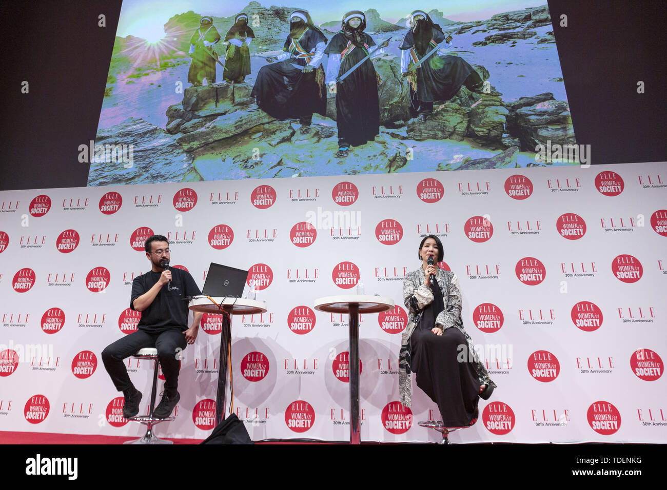 Tokyo, Japan. 15th June, 2019. Japanese photographer Nagi Yoshida (R ...