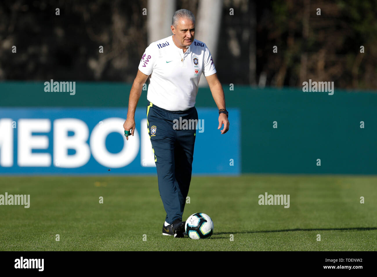 Sao Paulo, Brazil. 15th June, 2019. Tite during the training of the ...
