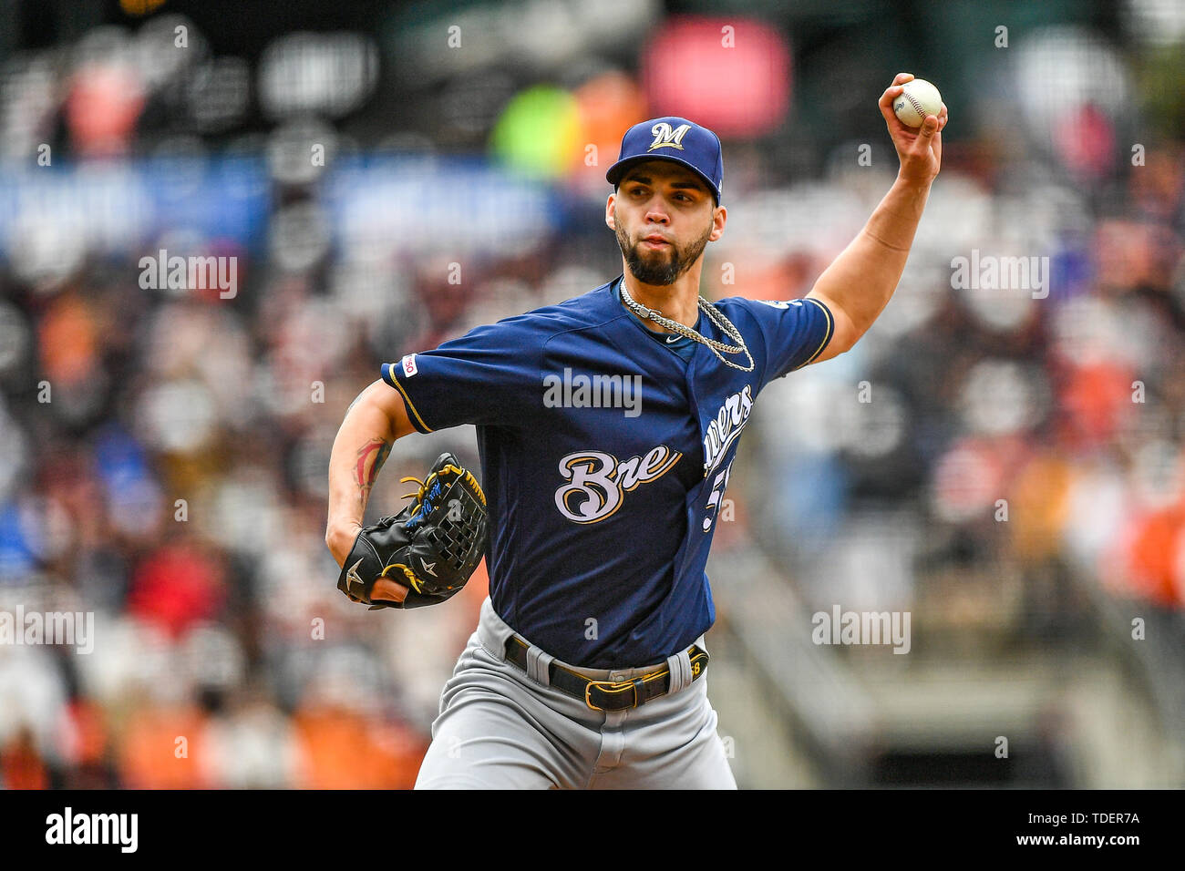 San Francisco, California, USA. 15th June, 2019. Milwaukee Brewers ...